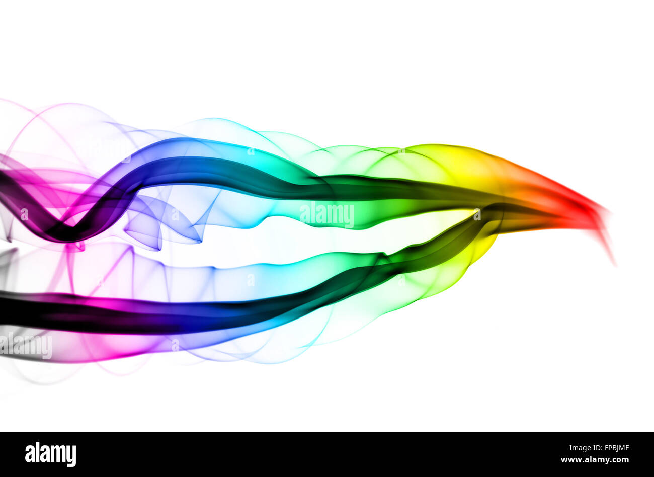Bright colorful fume pattern over white background Stock Photo - Alamy
