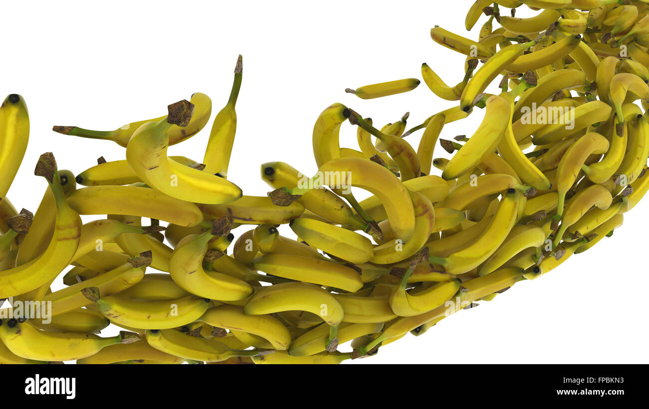 Ripe bananas isolated over white background. Extralarge resolution ...