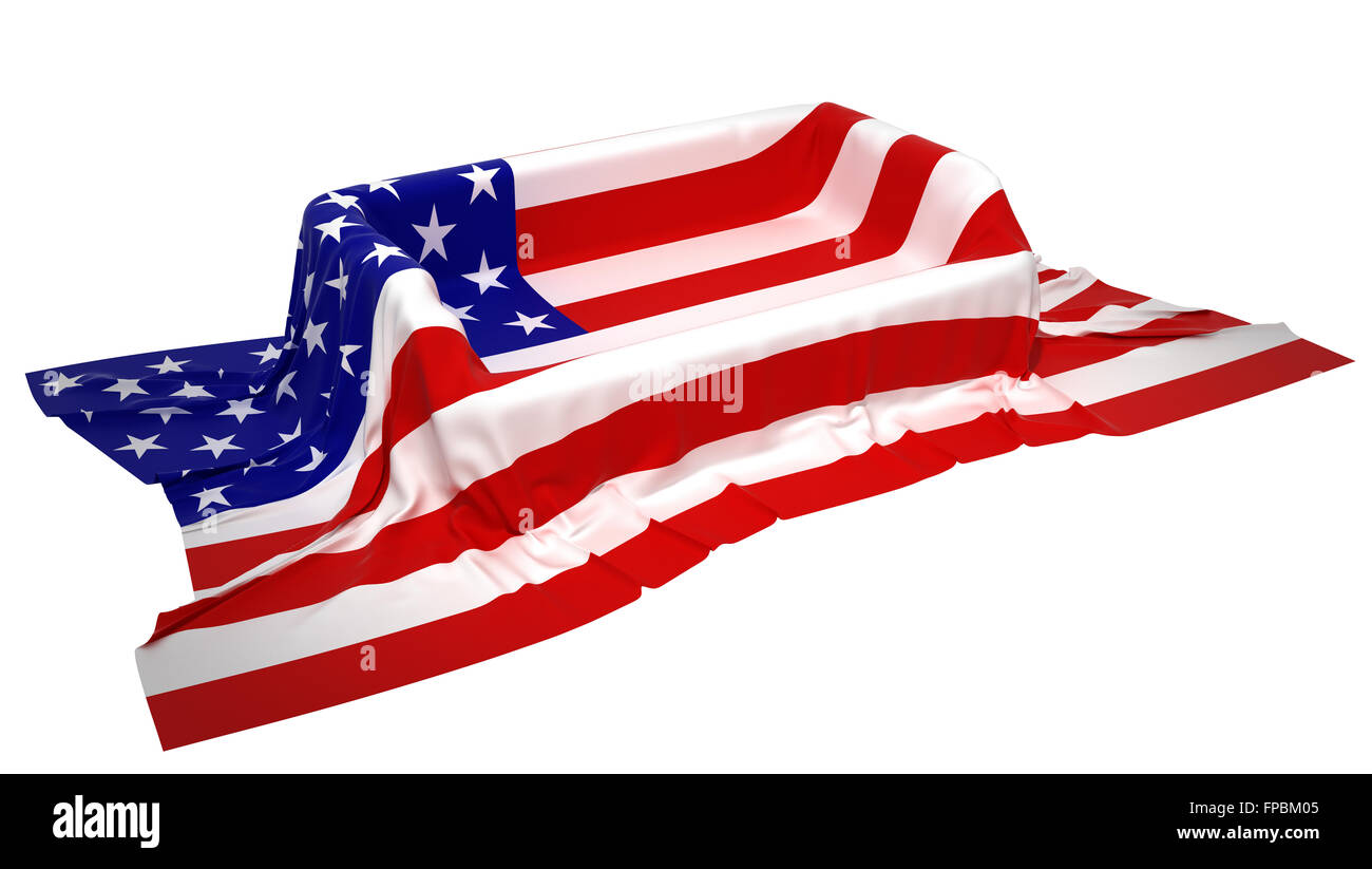 Showcase stand covered with USA flag. Extralarge resolution Stock Photo ...