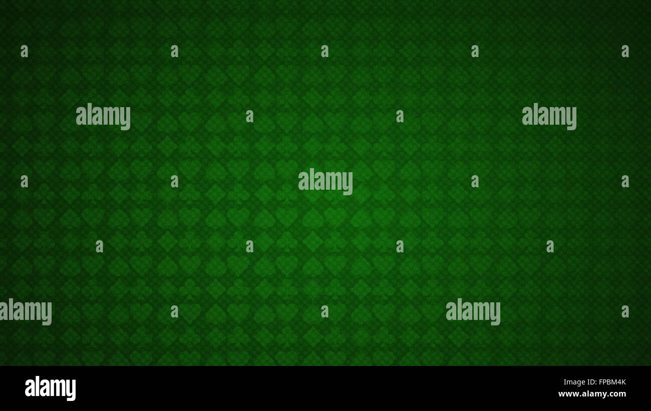 Card suits and poker. Green texture background Stock Photo - Alamy