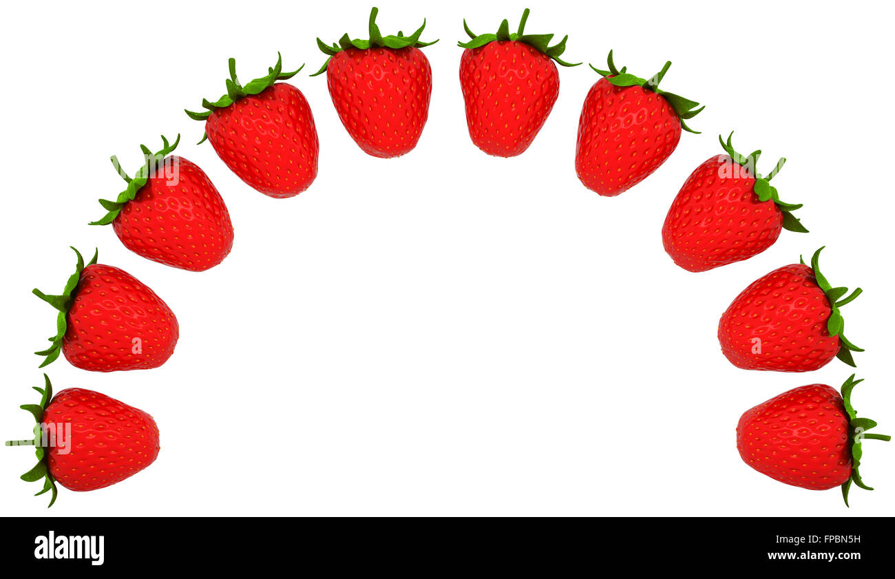 Strawberry shaped arch isolated over white. Large resolution. Other ...