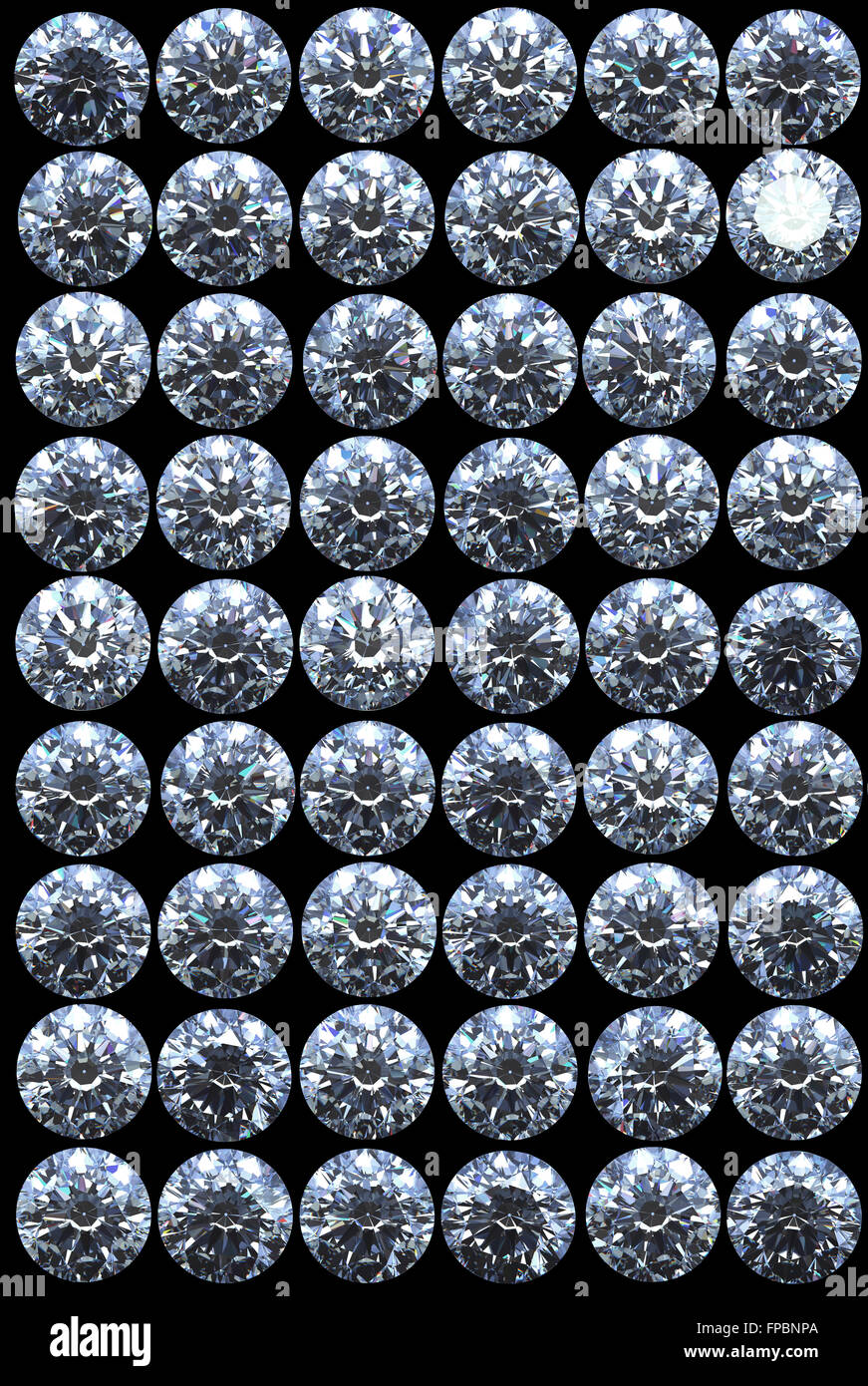 Collection of top views of diamonds with different lighting settings ...