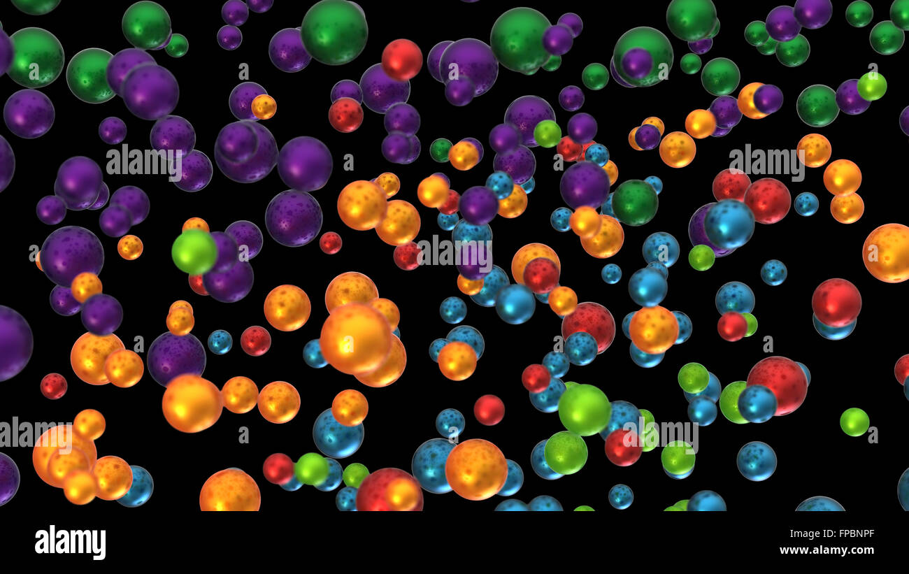 Colorful bubbles or balls over black. Useful as background. Extralarge ...