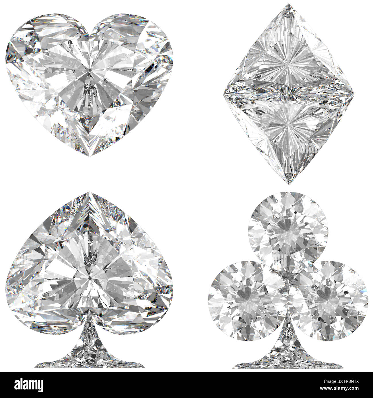 Diamond shaped Card Suits over white background. Other gems are in my ...