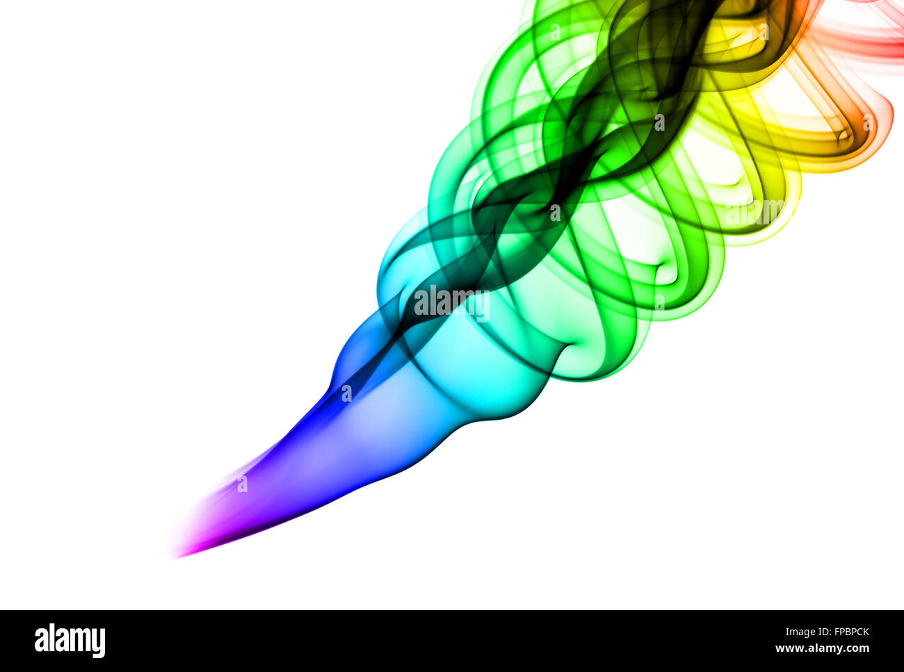 Abstract colored smoke shapes on white background Stock Photo - Alamy