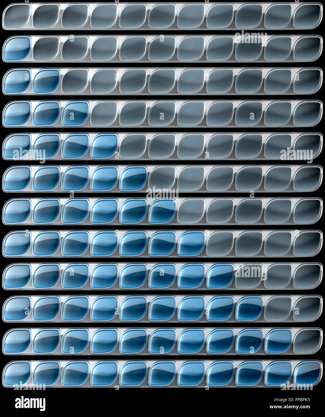 Glossy Blue download and upload bars collection. Other buttons and ...