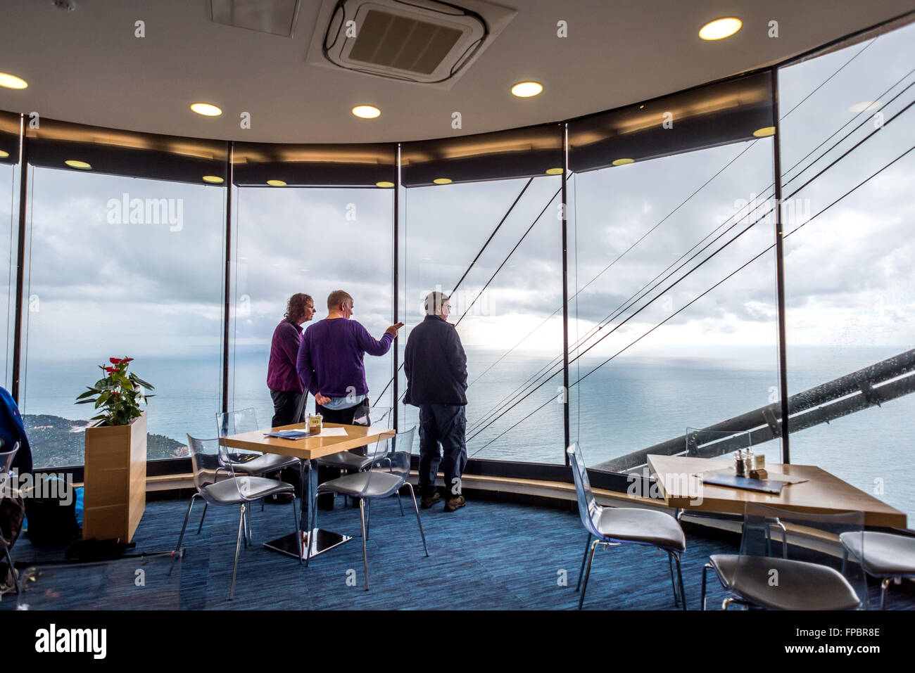 Restaurant at the top of Mount Srdj, looking down on the old city of ...