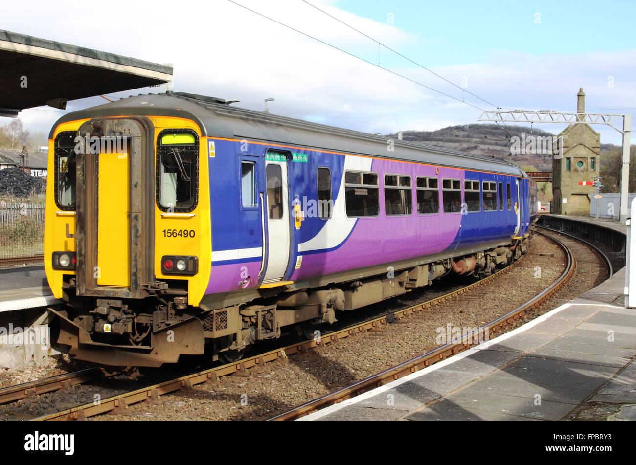 Class 156 diesel multiple unit in Northern livery without Northern branding ready for change of ...