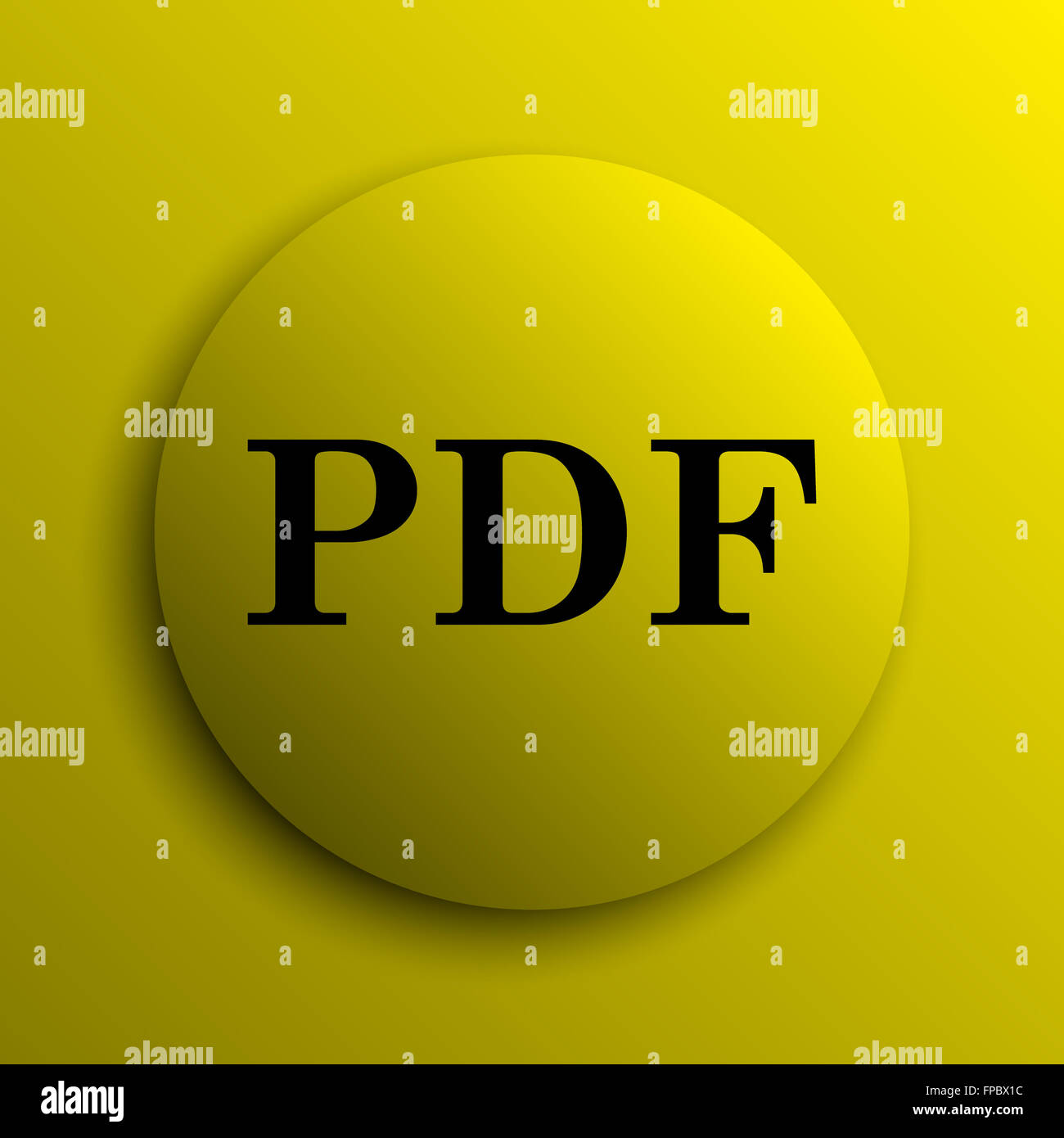 PDF icon. Yellow internet button Stock Photo - Alamy