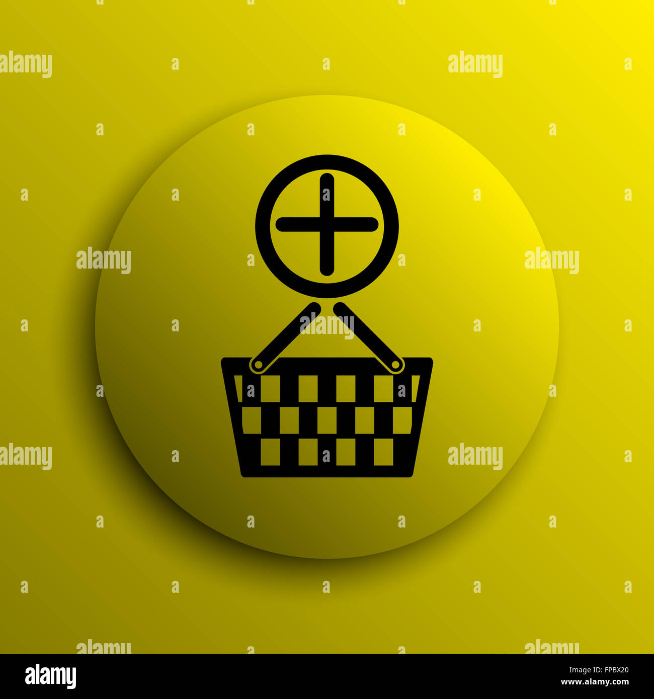 Add to basket icon. Yellow internet button Stock Photo - Alamy