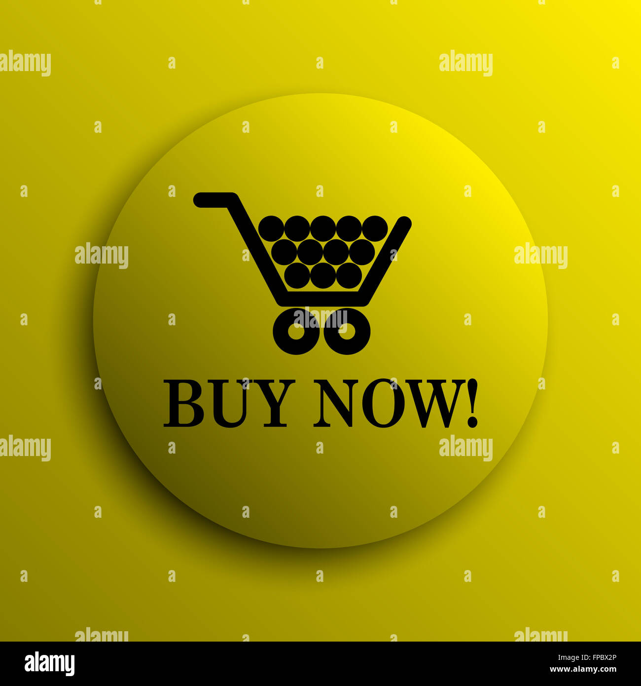 Buy now shopping cart icon. Yellow internet button Stock Photo - Alamy