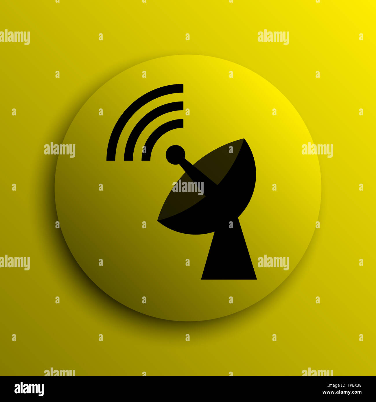 Wireless antenna icon. Yellow internet button Stock Photo - Alamy