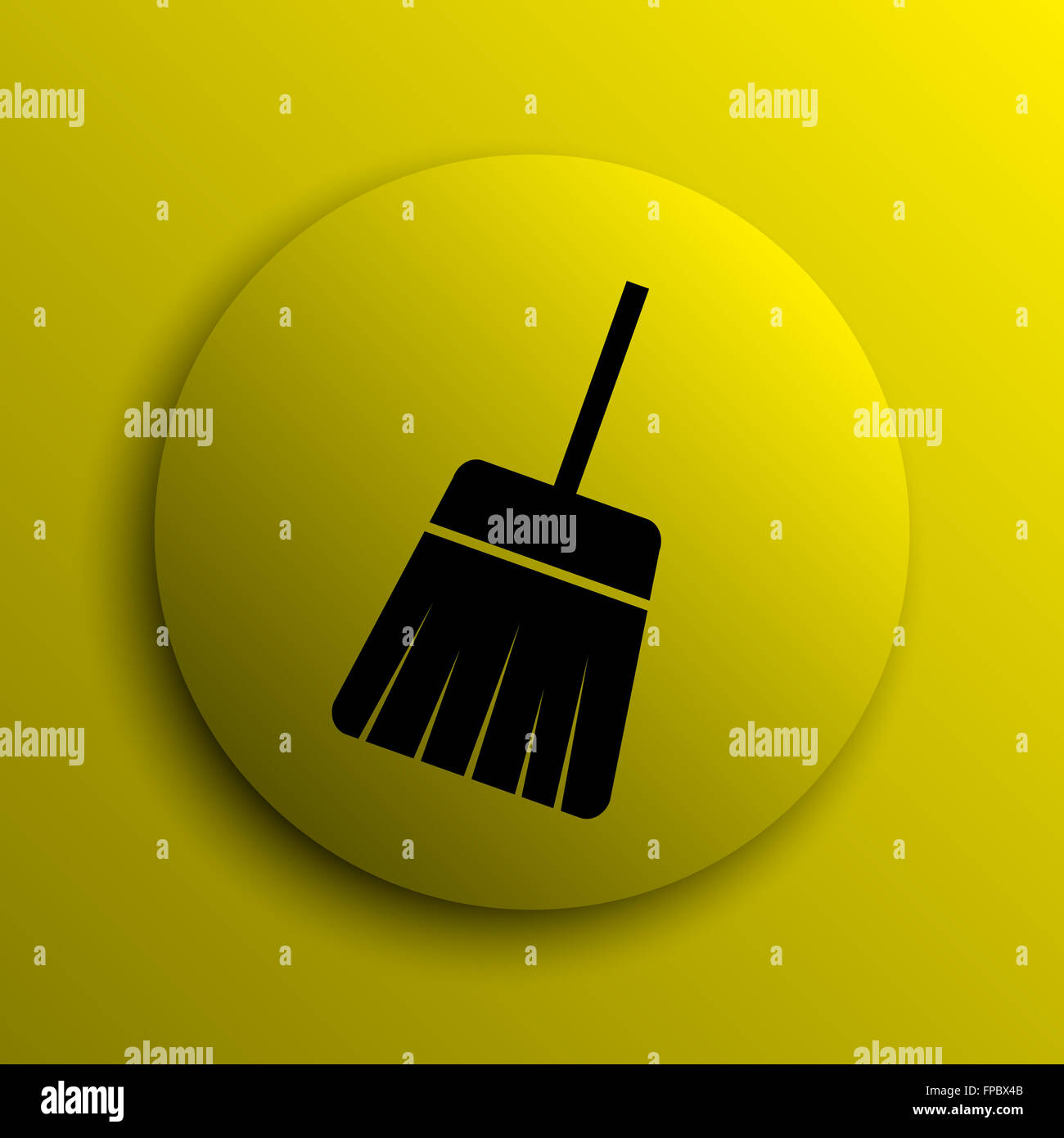 Sweep icon. Yellow internet button Stock Photo - Alamy