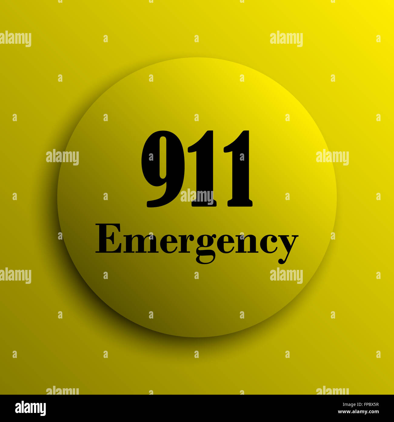 911 Emergency icon. Yellow internet button Stock Photo - Alamy