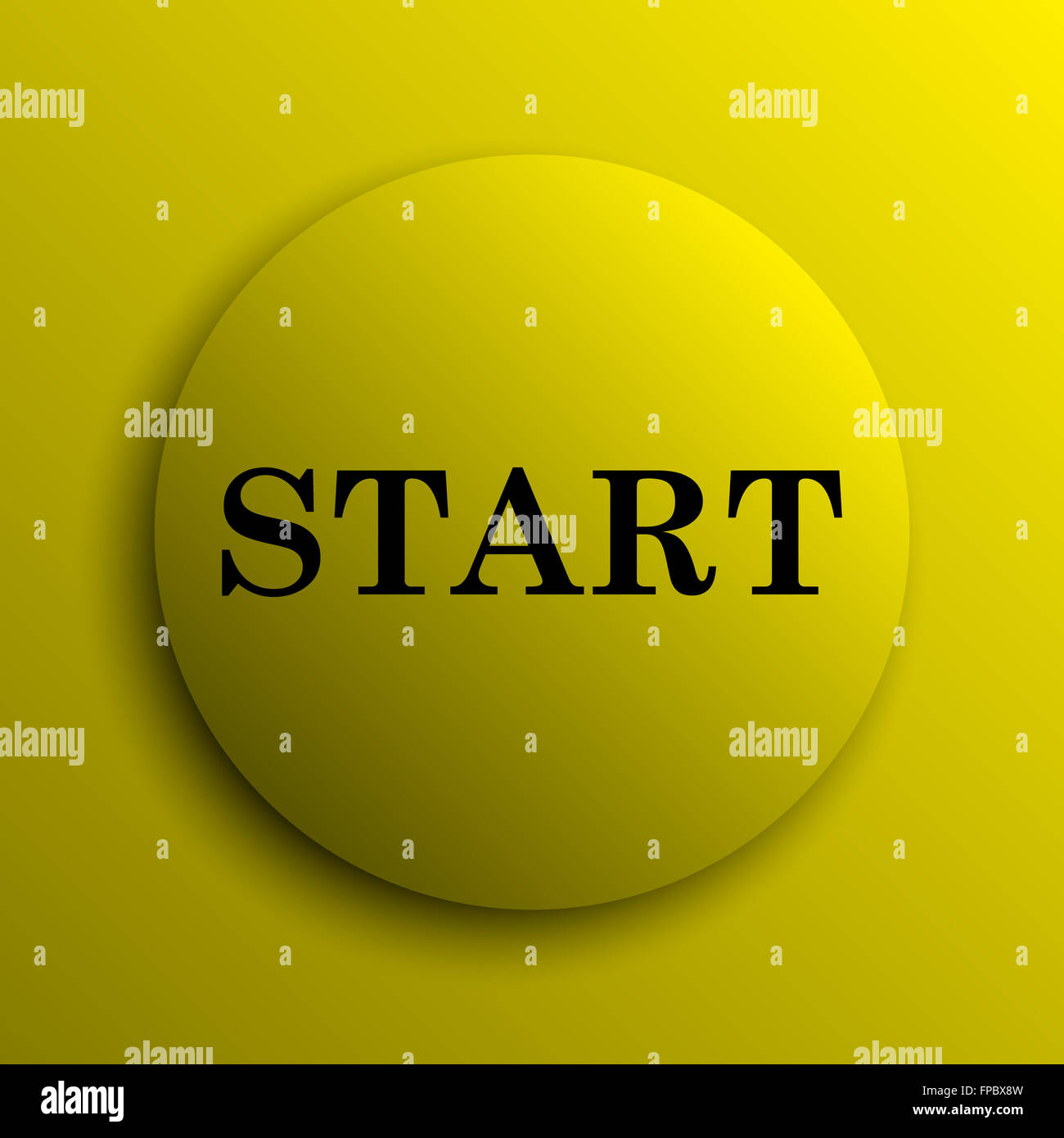 Start icon. Yellow internet button Stock Photo - Alamy