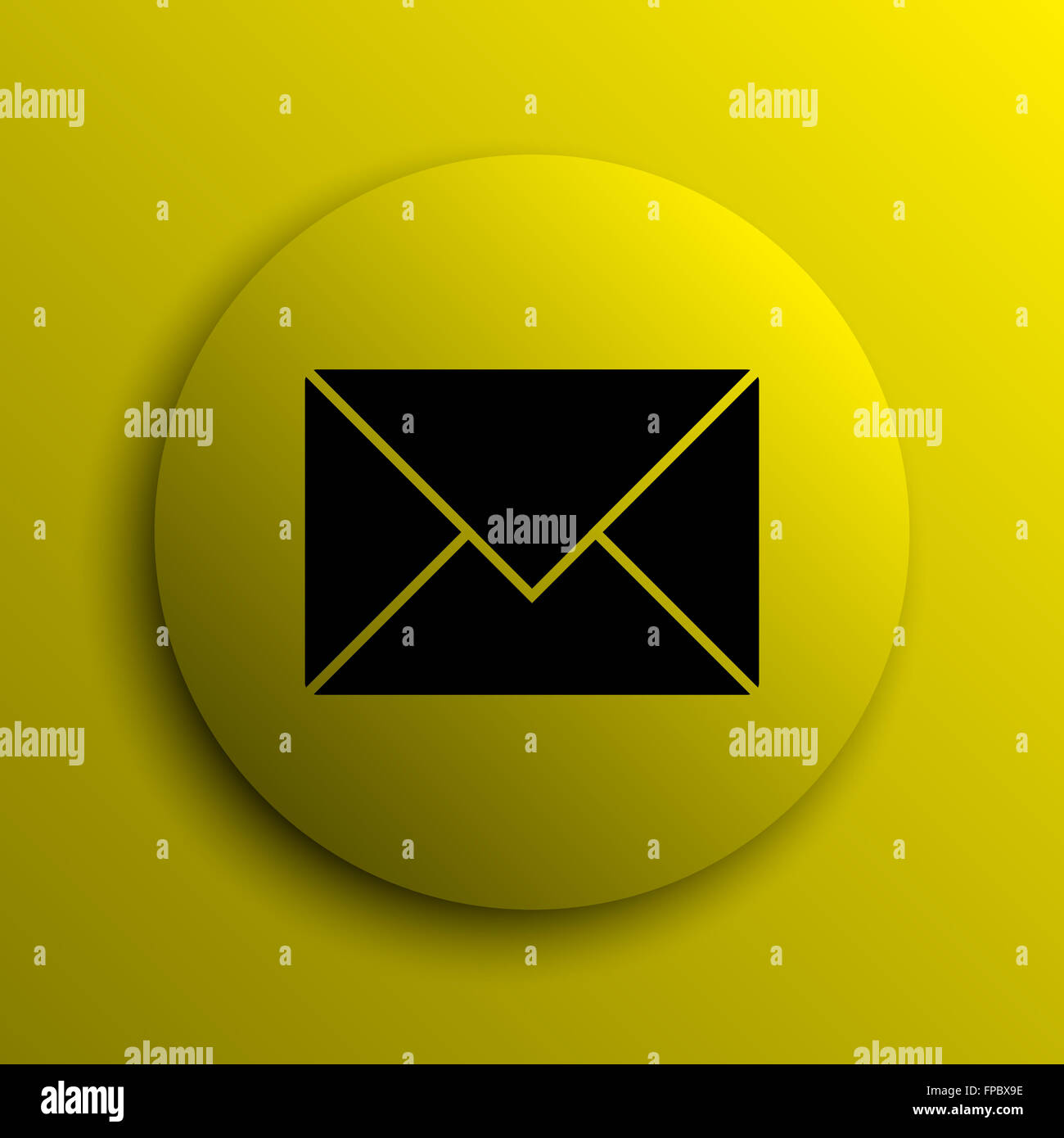 E-mail icon. Yellow internet button Stock Photo - Alamy