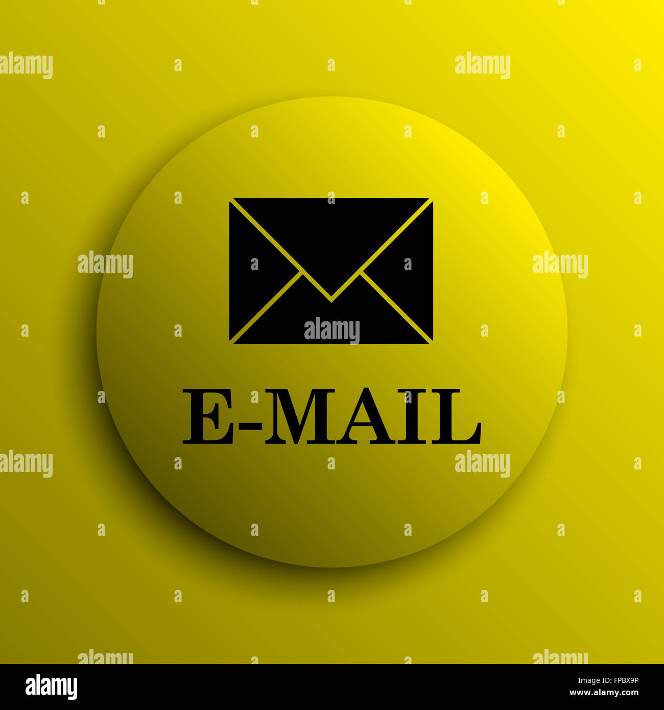 E-mail icon. Yellow internet button Stock Photo - Alamy