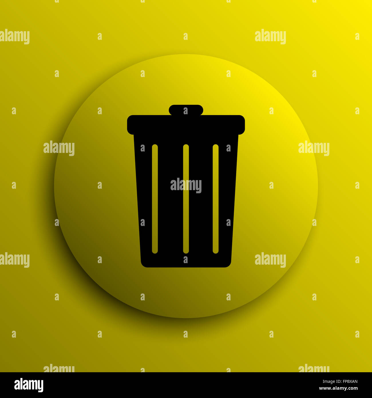 Bin icon. Yellow internet button Stock Photo - Alamy