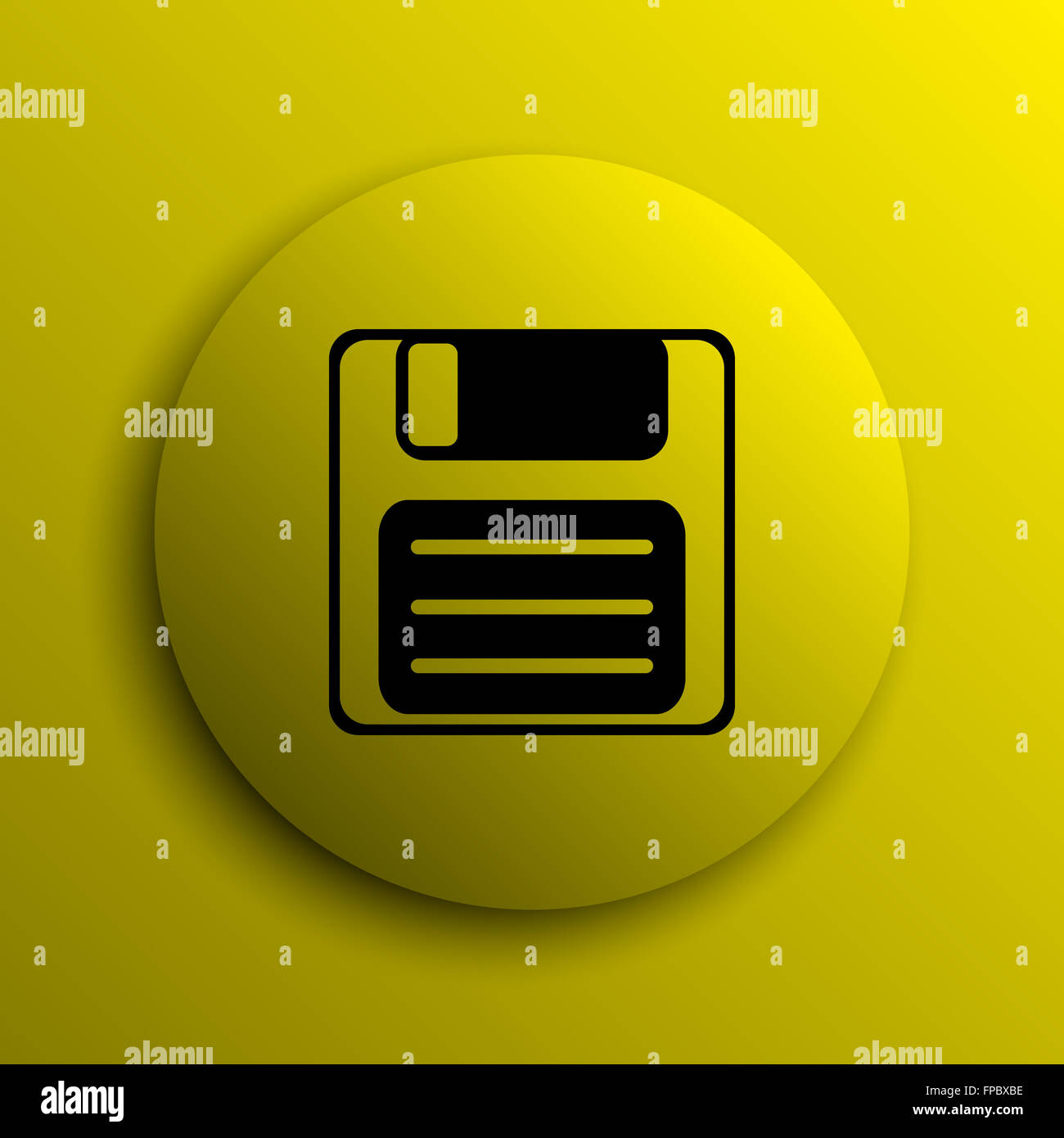 Save icon. Yellow internet button Stock Photo - Alamy