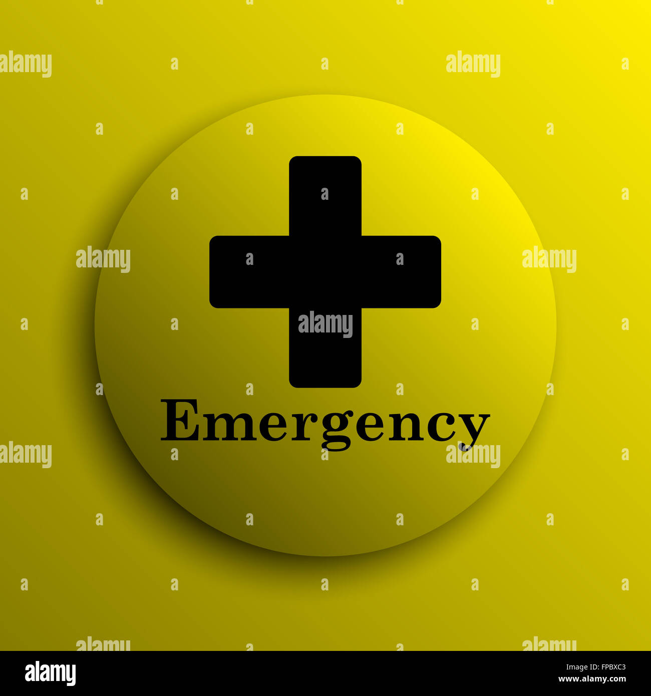 Emergency icon. Yellow internet button Stock Photo - Alamy