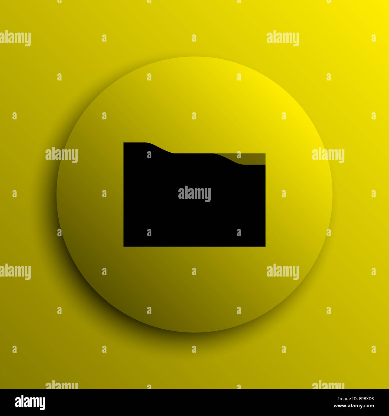 Folder icon. Yellow internet button Stock Photo - Alamy