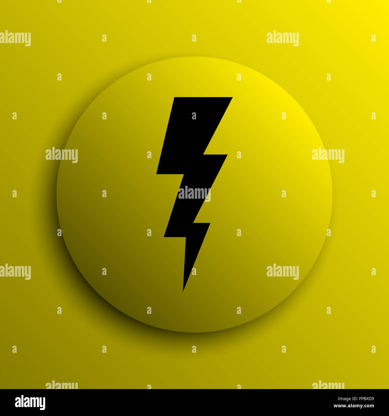 Lightning icon. Yellow internet button Stock Photo - Alamy