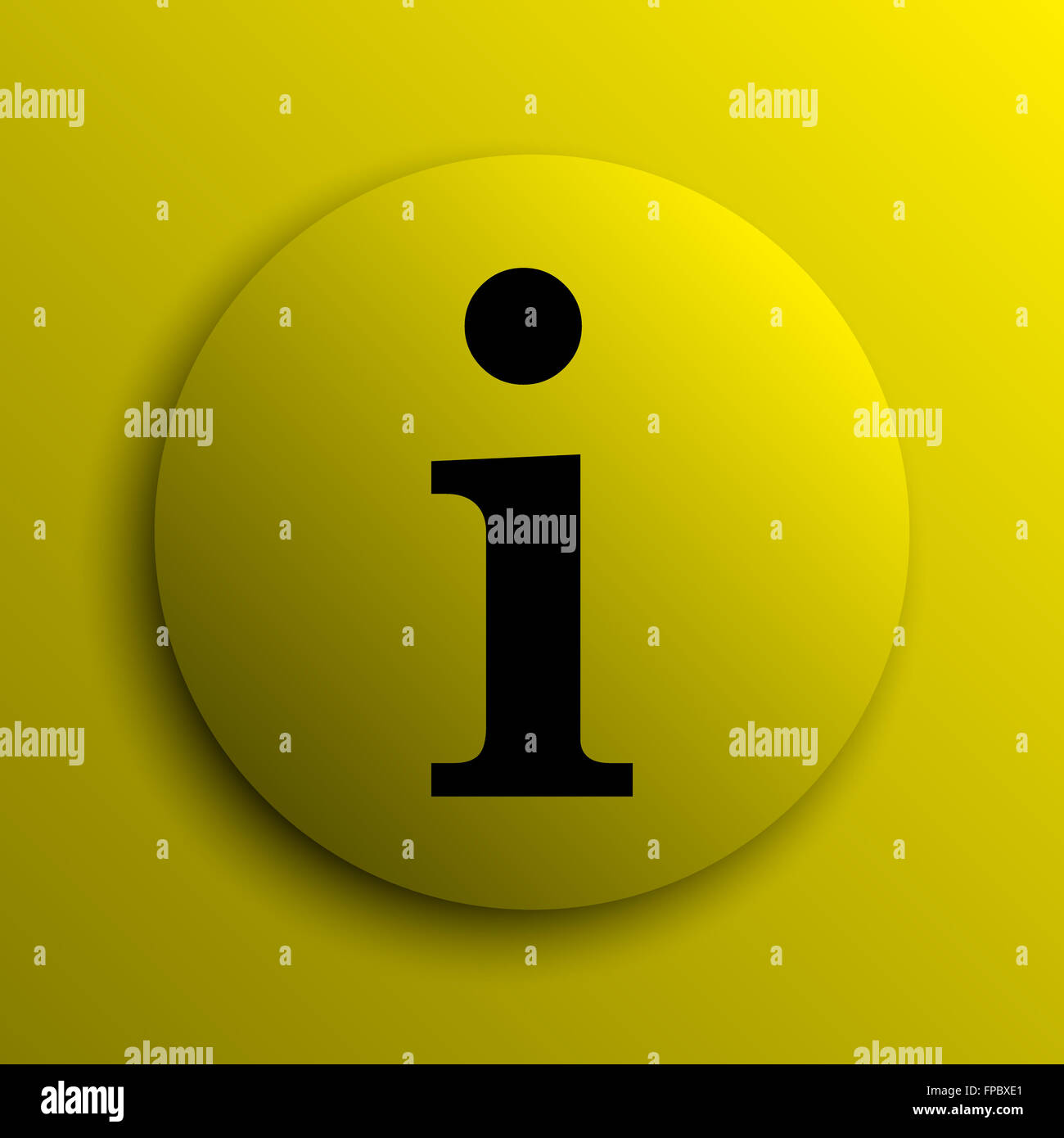 Info icon. Yellow internet button Stock Photo - Alamy