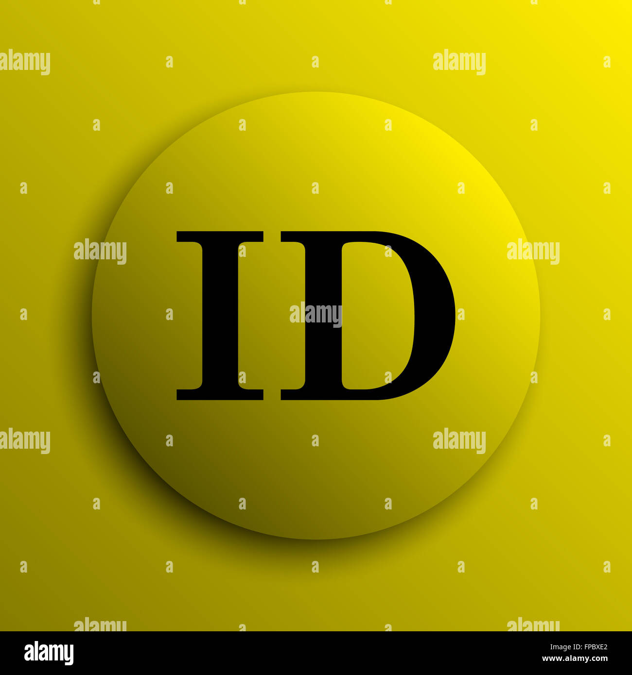 ID icon. Yellow internet button Stock Photo - Alamy
