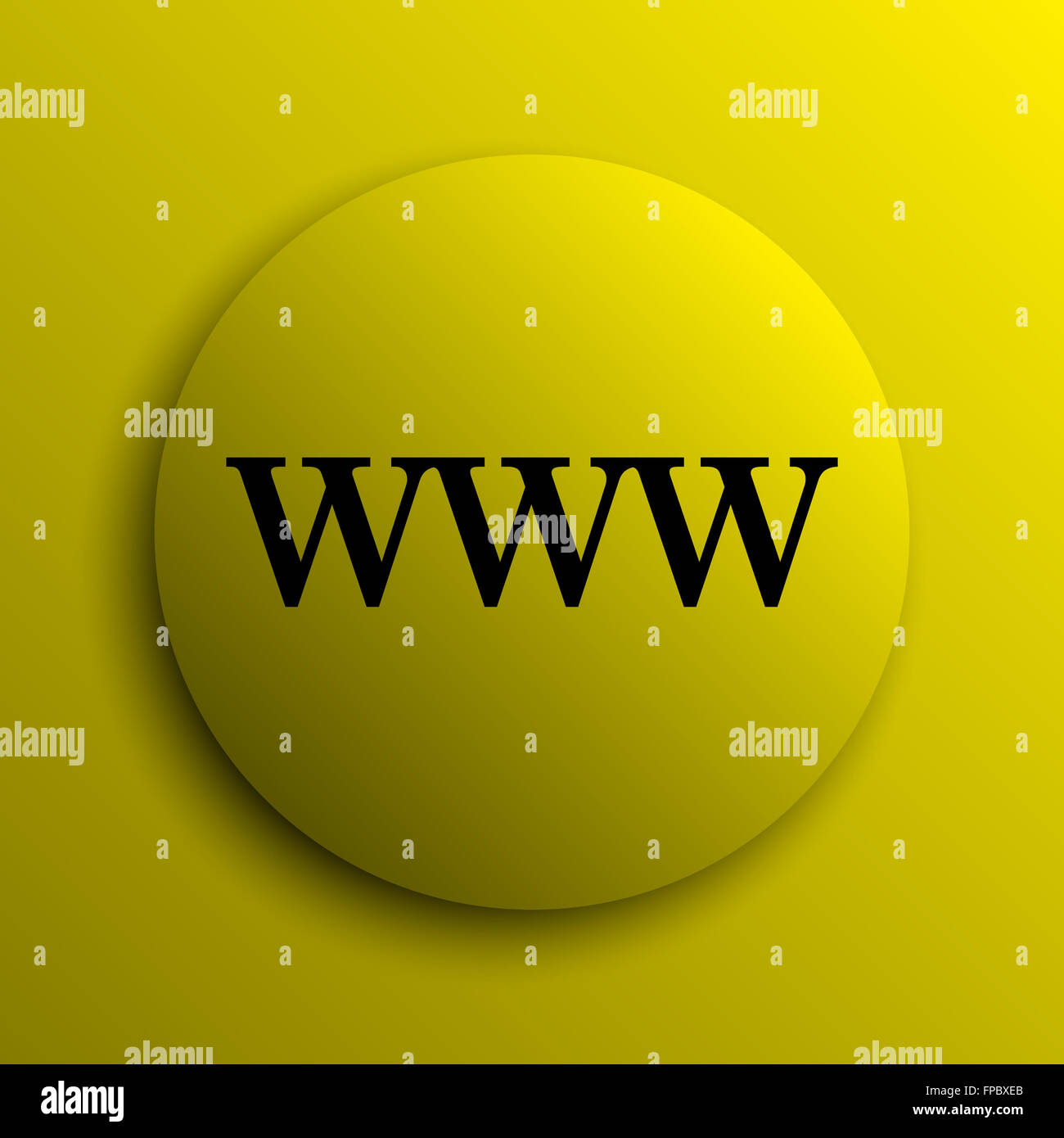 WWW icon. Yellow internet button Stock Photo - Alamy