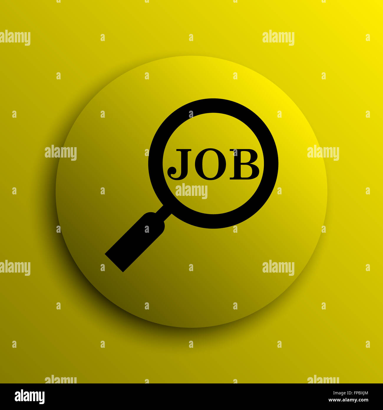Search for job icon. Yellow internet button Stock Photo - Alamy