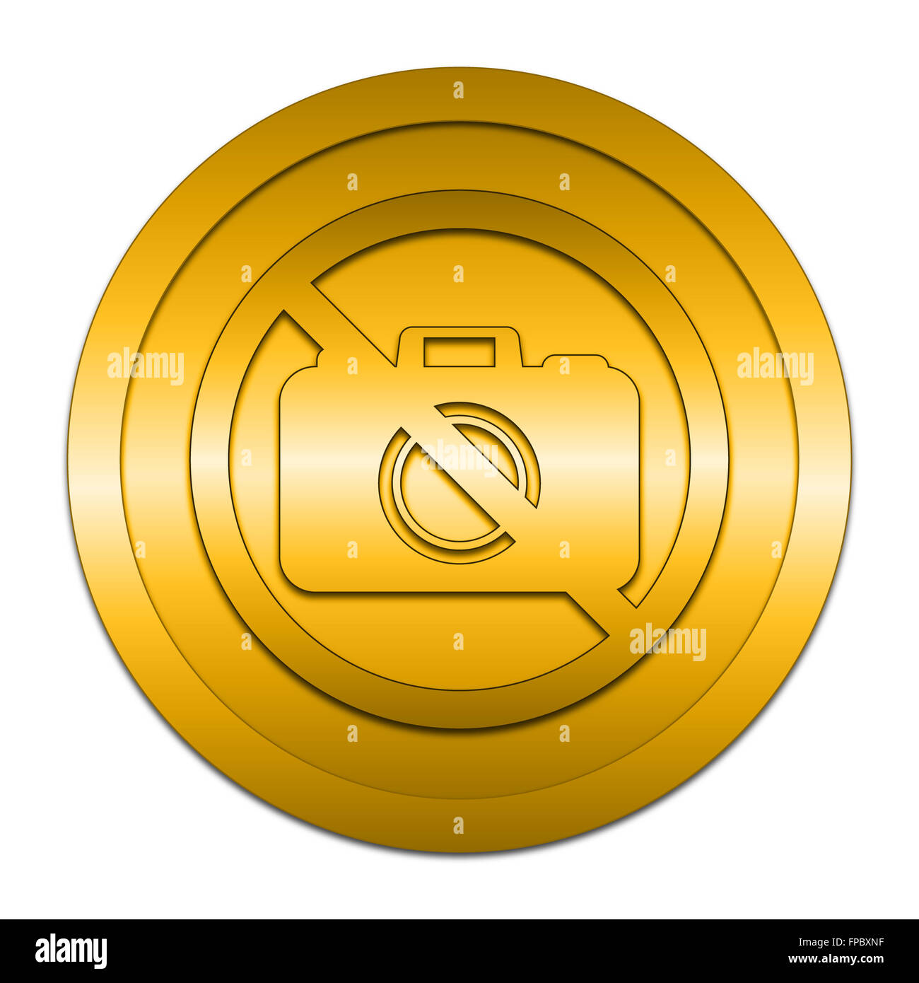 Forbidden camera icon. Internet button on white background Stock Photo ...