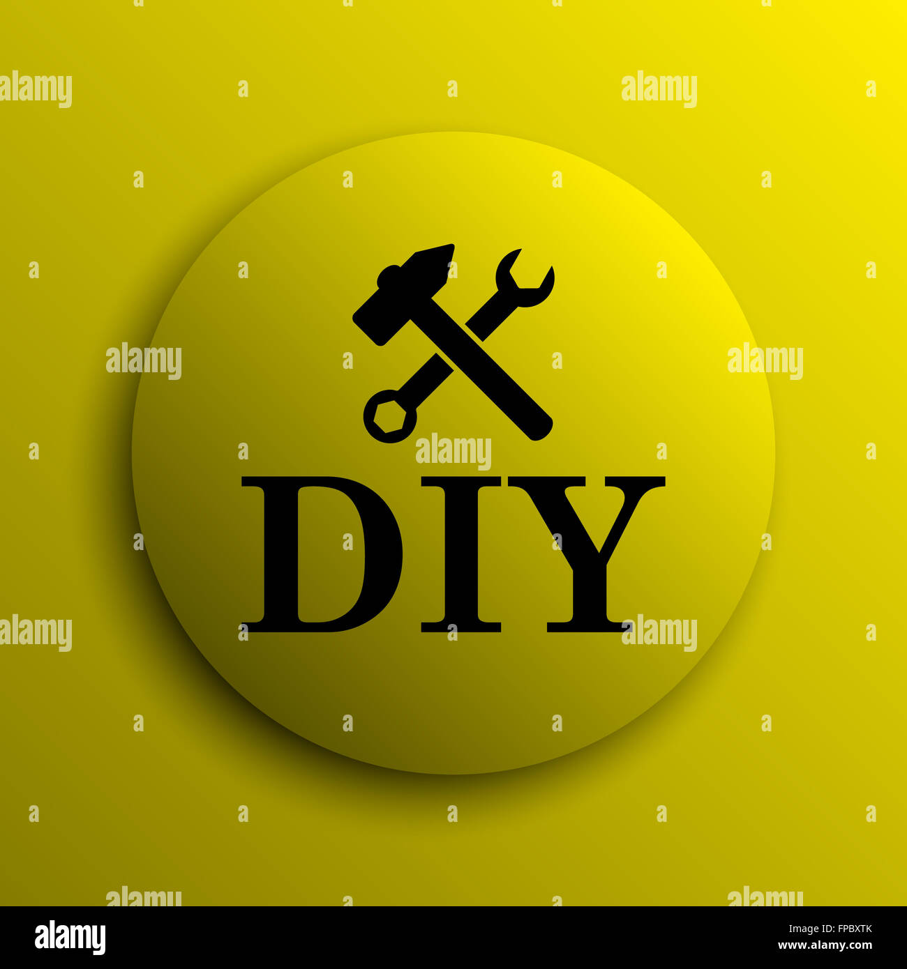 DIY icon. Yellow internet button Stock Photo - Alamy