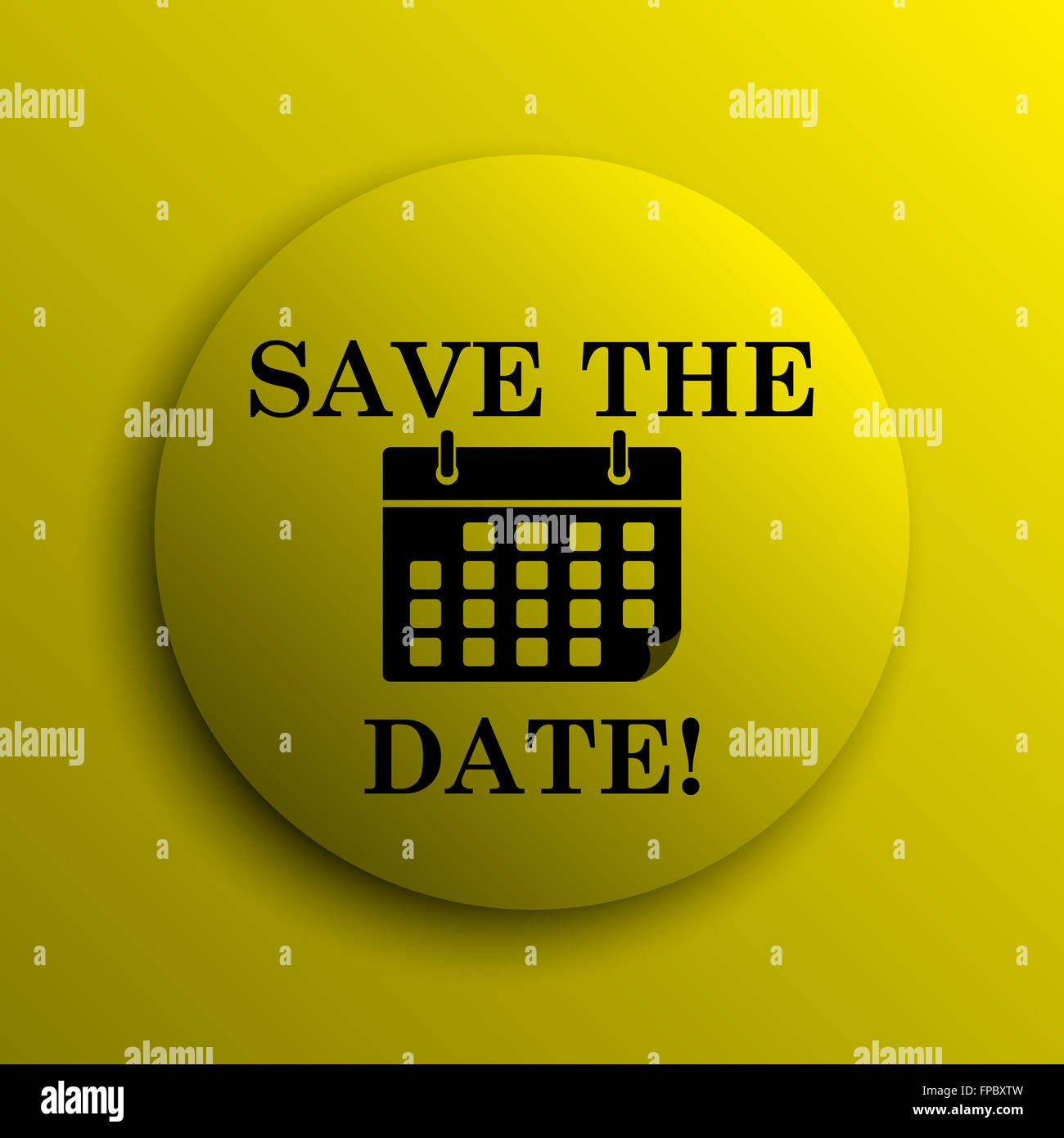 Save the date icon. Yellow internet button Stock Photo - Alamy