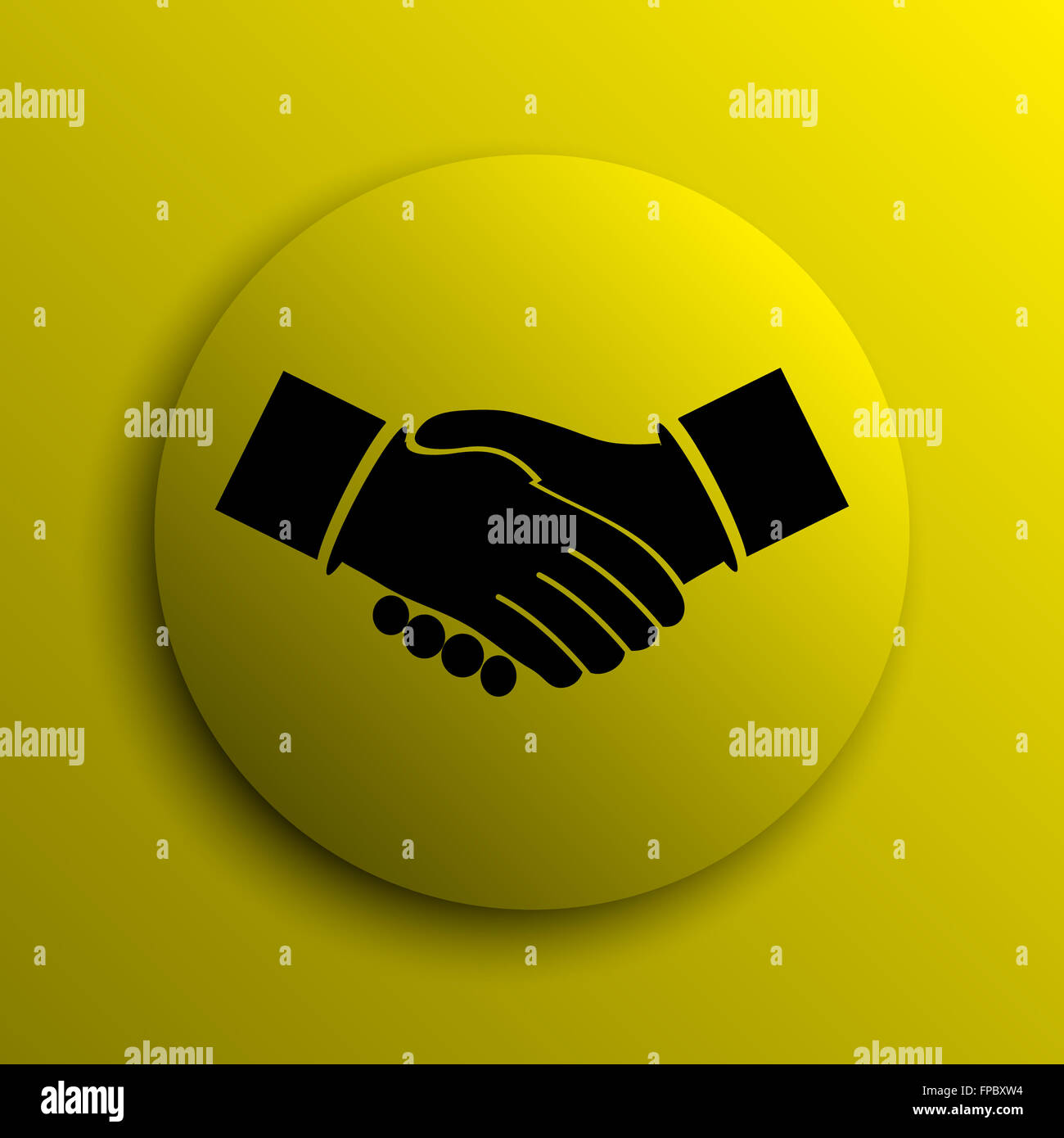 Agreement icon. Yellow internet button Stock Photo - Alamy