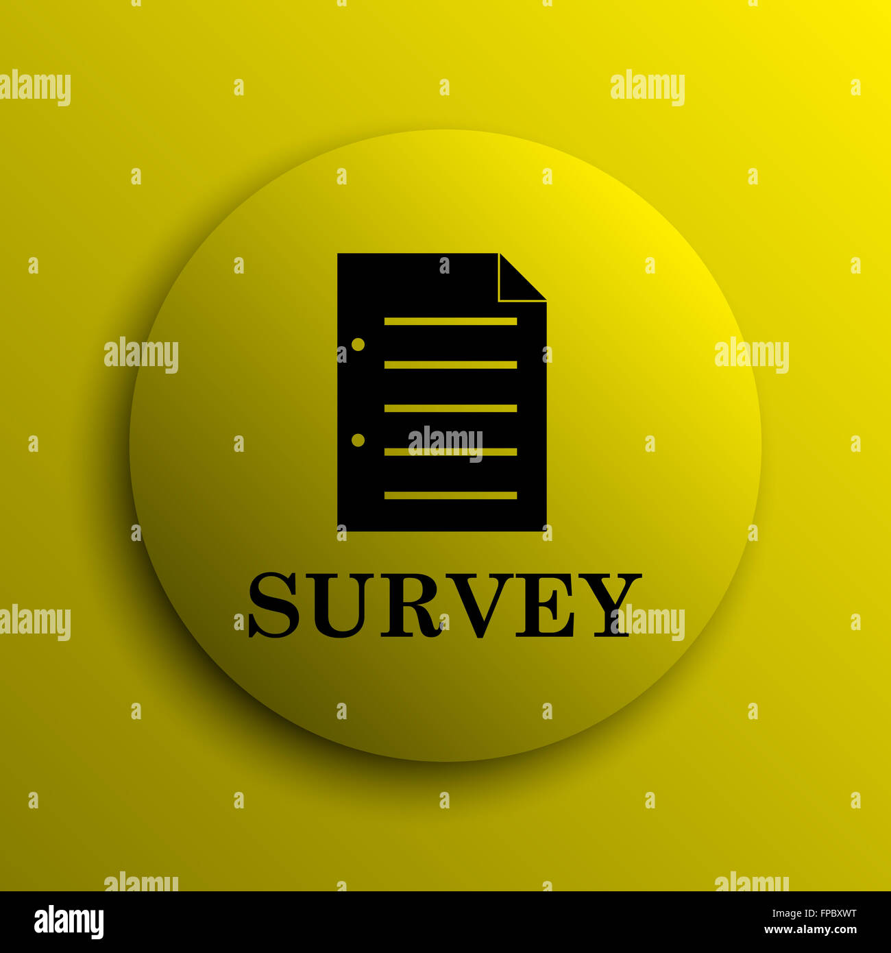 Survey icon. Yellow internet button Stock Photo - Alamy