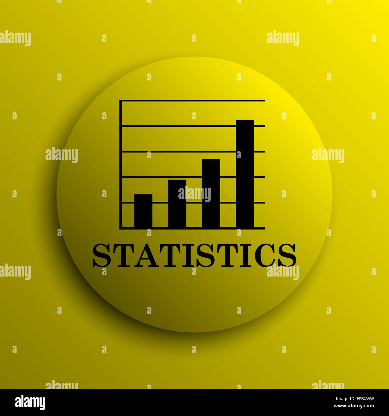 Statistics icon. Yellow internet button Stock Photo - Alamy