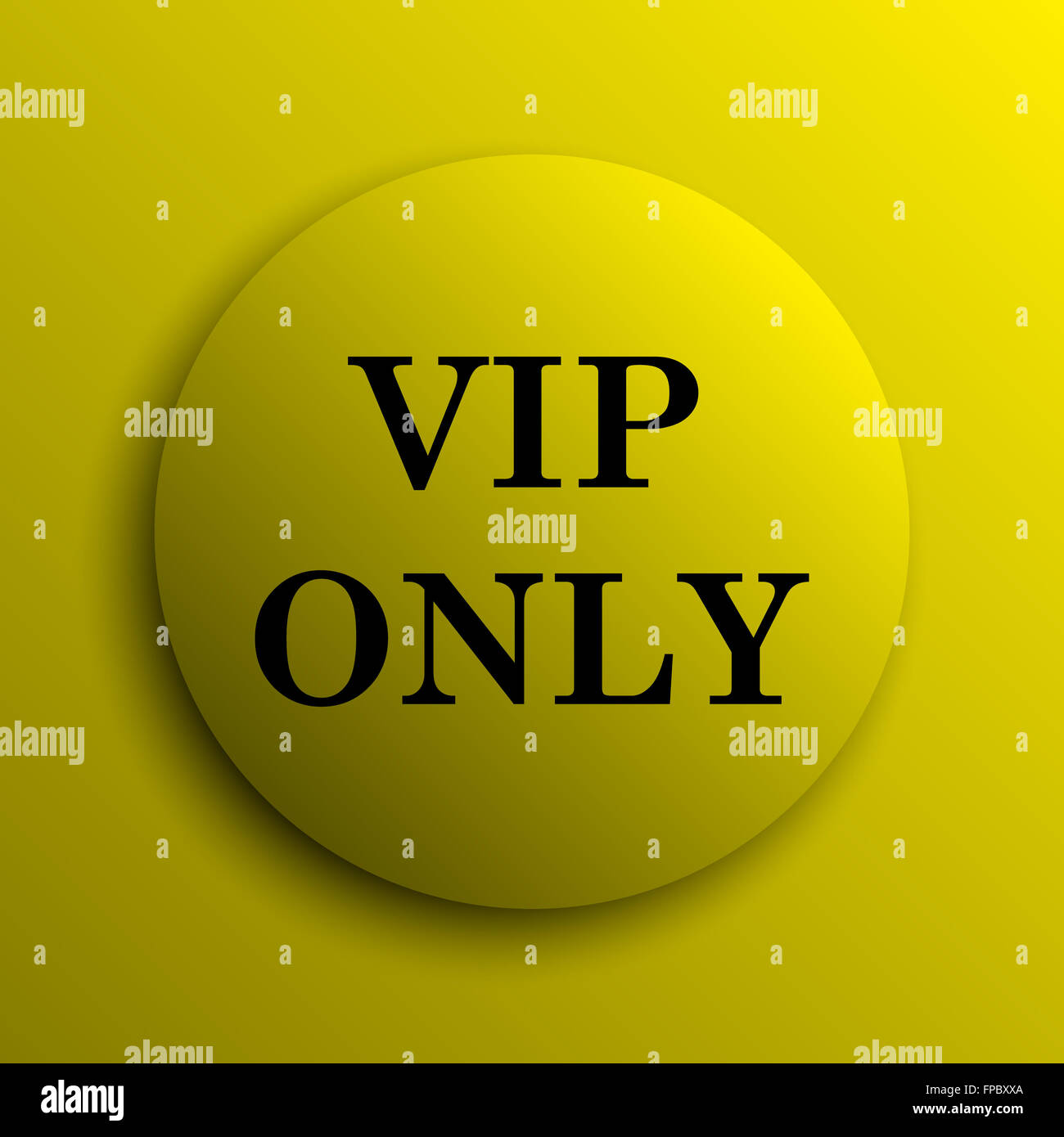 VIP only icon. Yellow internet button Stock Photo - Alamy