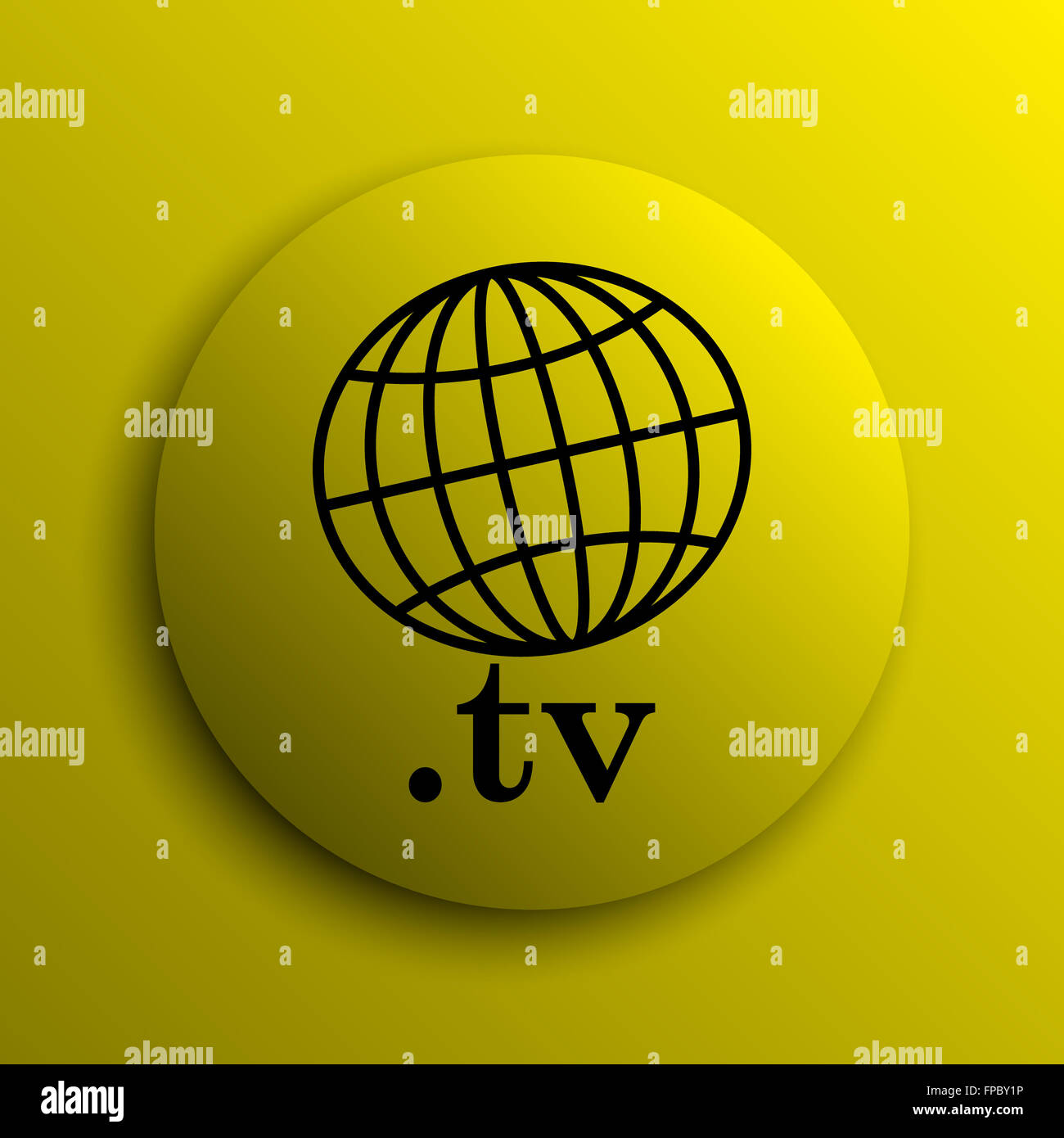 .tv icon. Yellow internet button Stock Photo - Alamy