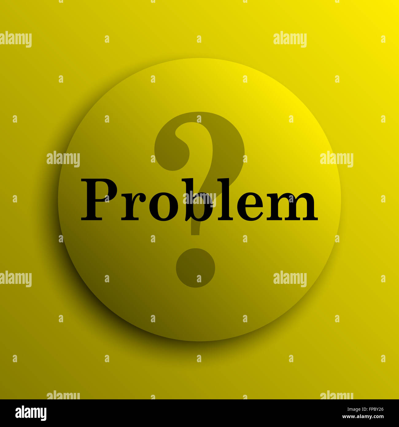 Problem icon. Yellow internet button Stock Photo - Alamy