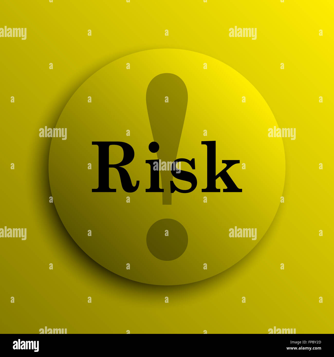 Risk icon. Yellow internet button Stock Photo - Alamy
