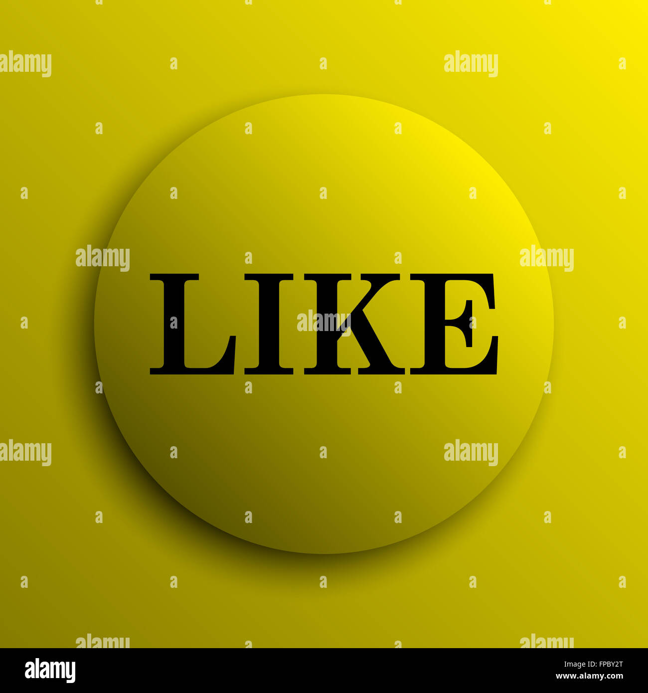 Like icon. Yellow internet button Stock Photo - Alamy