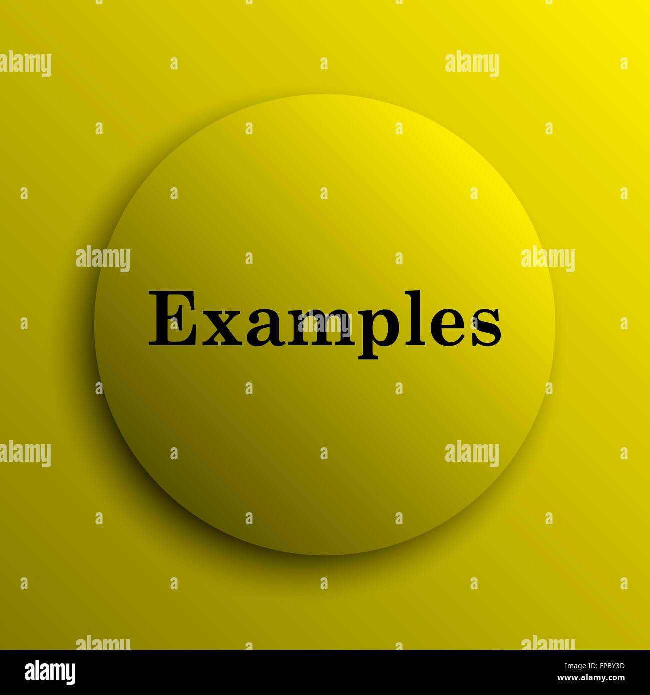 Examples icon. Yellow internet button Stock Photo - Alamy