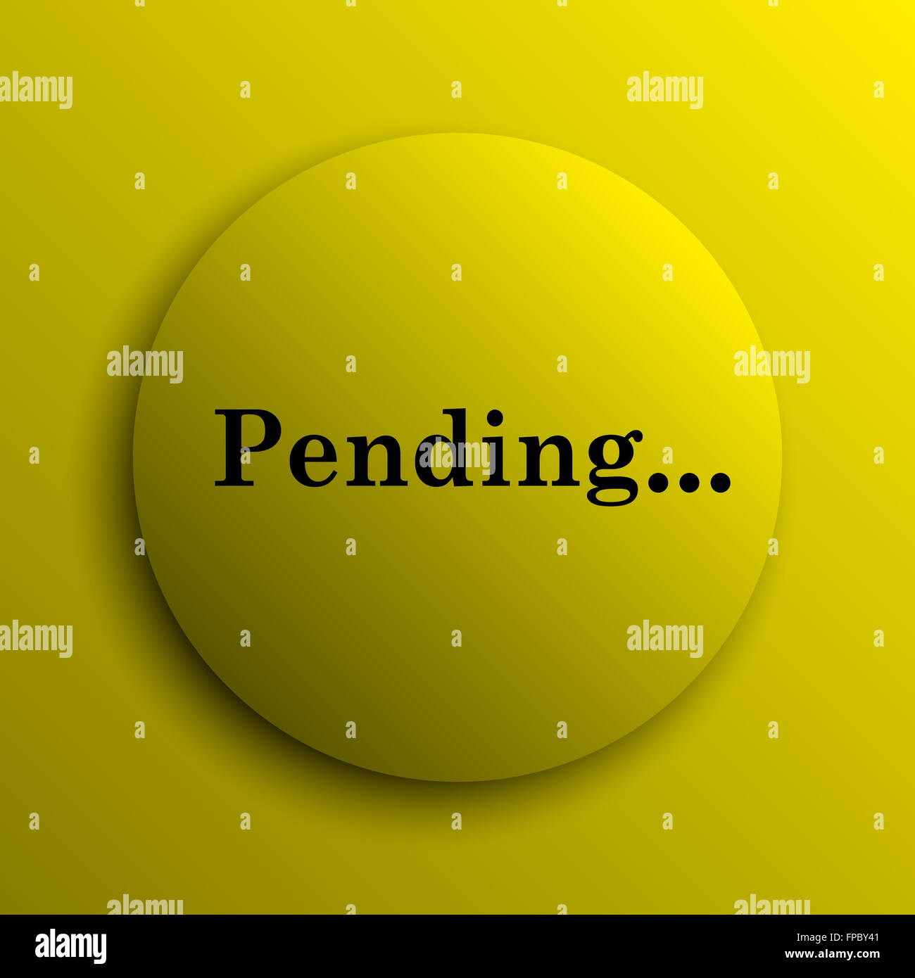 Pending icon. Yellow internet button Stock Photo - Alamy