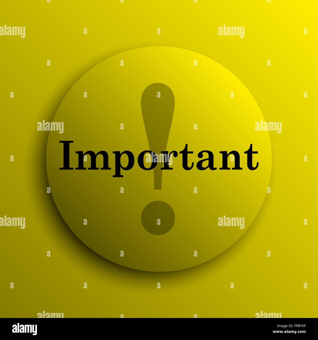 Important icon. Yellow internet button Stock Photo - Alamy