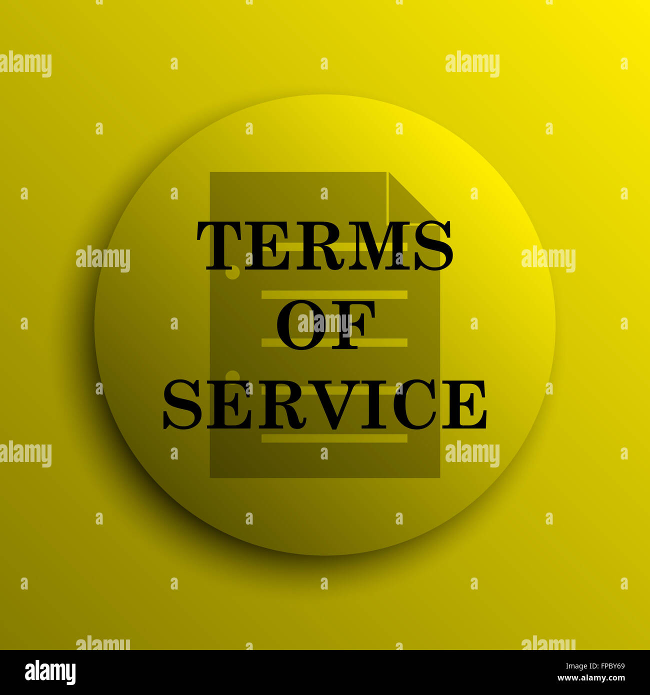 Terms of service icon. Yellow internet button Stock Photo - Alamy