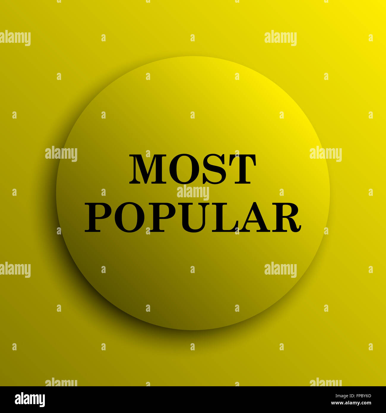 Most popular icon. Yellow internet button Stock Photo - Alamy