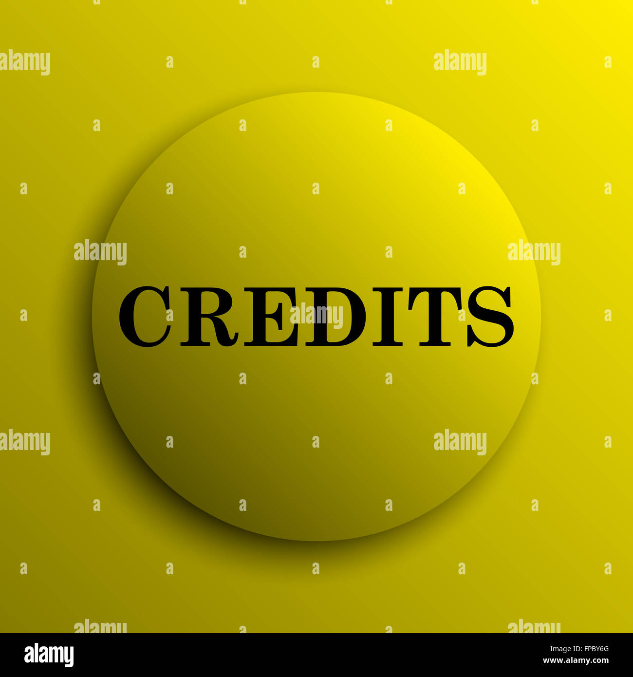 Credits icon. Yellow internet button Stock Photo - Alamy