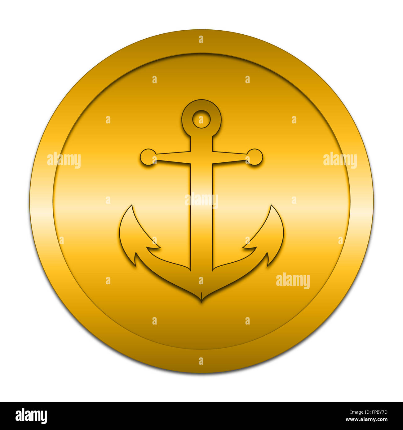 Anchor icon. Internet button on white background Stock Photo - Alamy