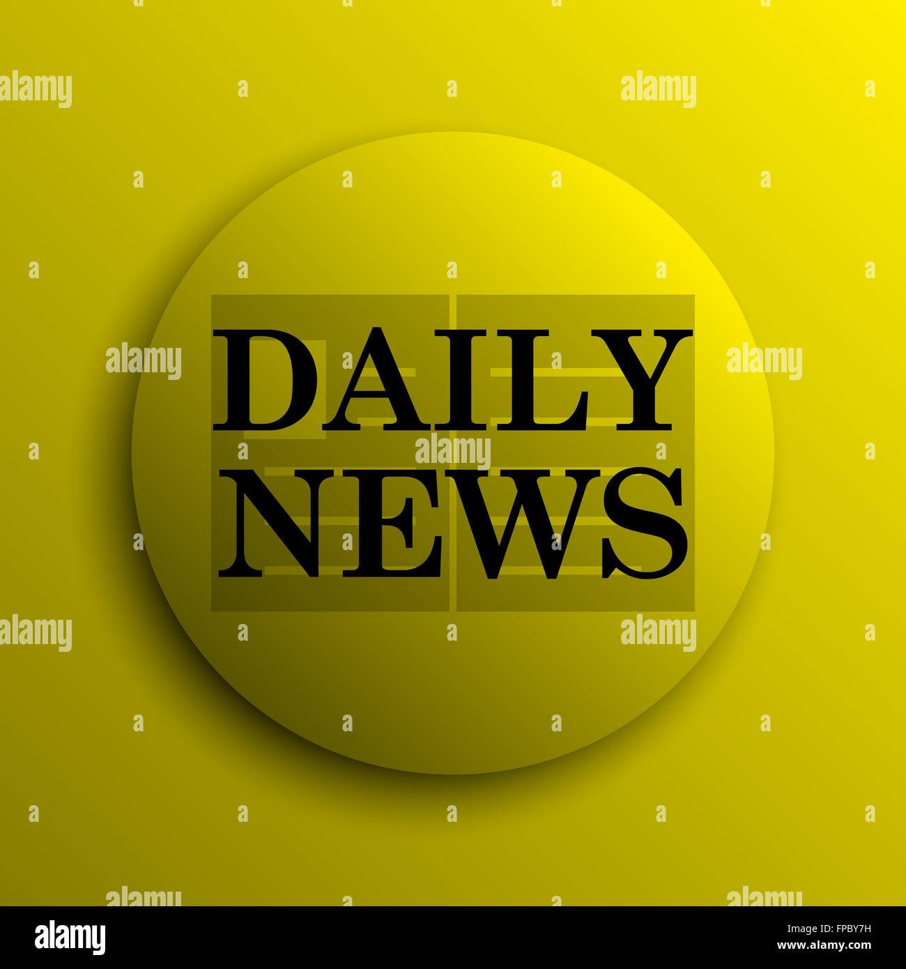 Daily news icon. Yellow internet button Stock Photo - Alamy