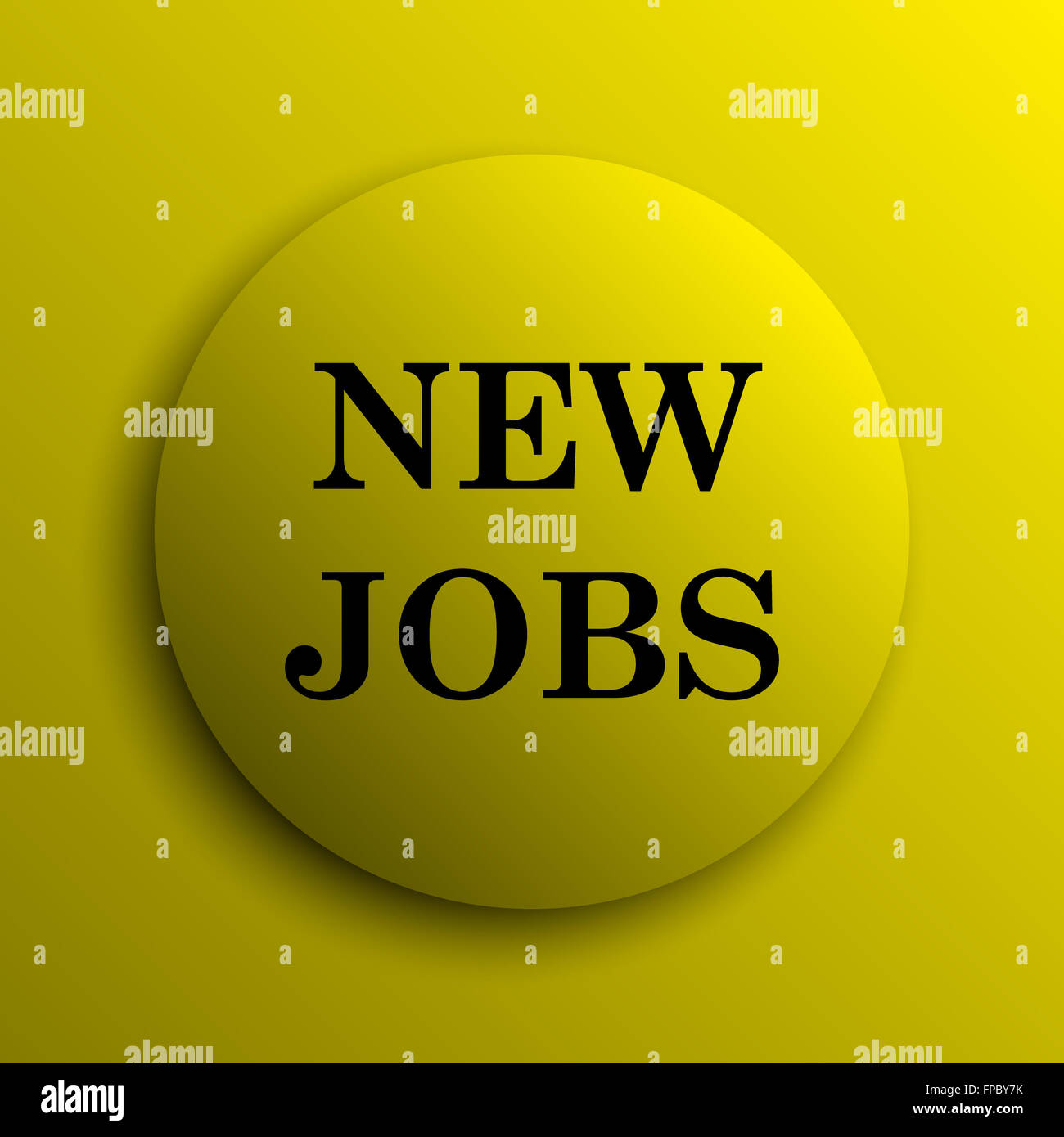 New jobs icon. Yellow internet button Stock Photo - Alamy